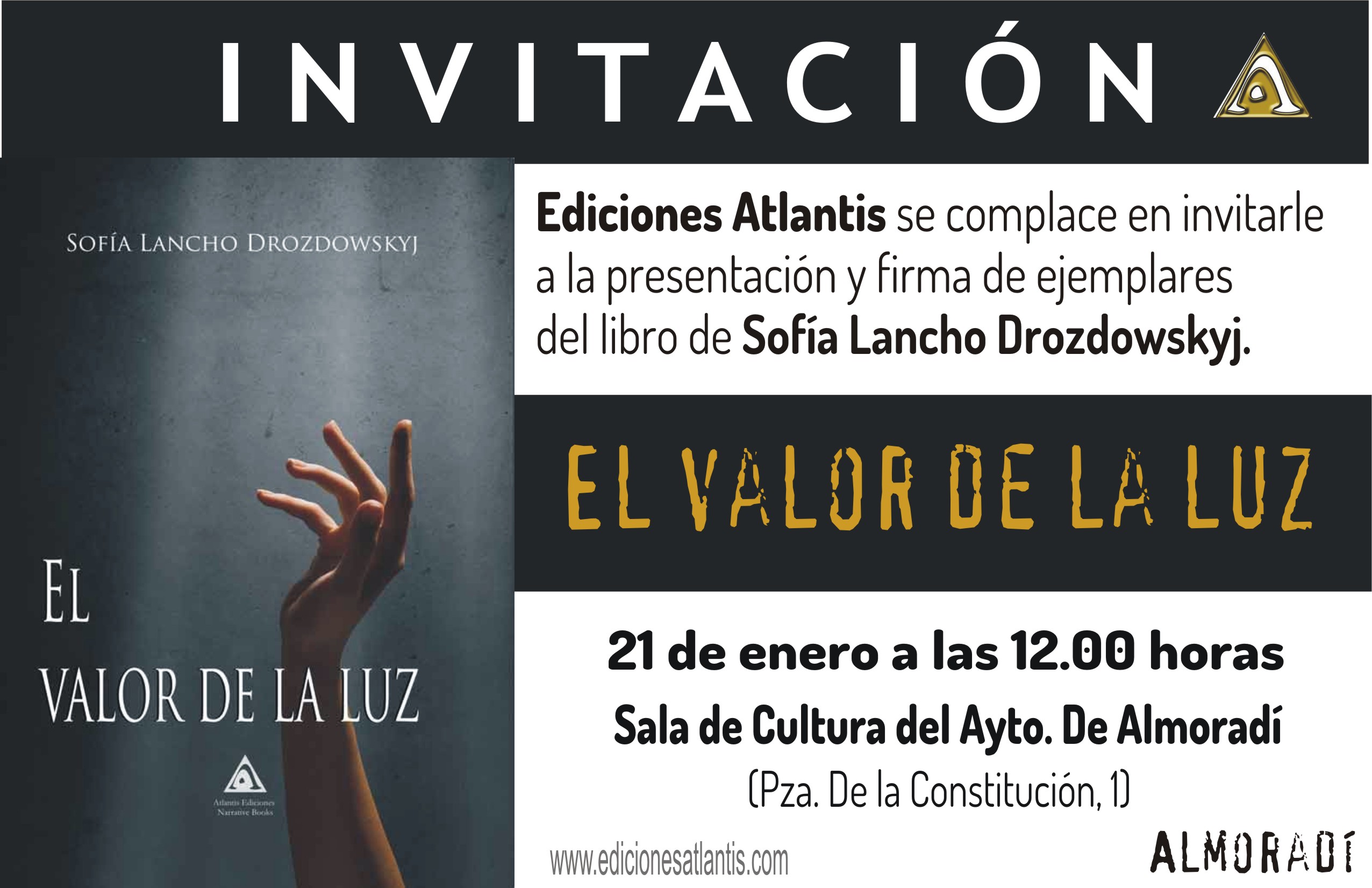 Presentación de «El valor de la luz» en Almoradí – Sofía Lancho: Escritora, traductora
